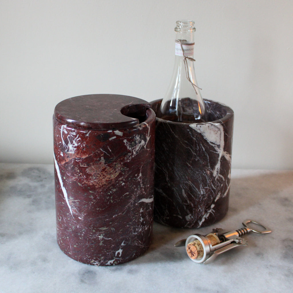 Red Marble Ice Bucket – Oriana B