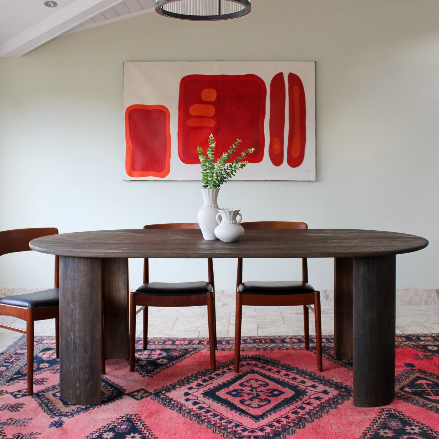 Shop Dark Wood Oval Dining Table | Oriana B Furniture